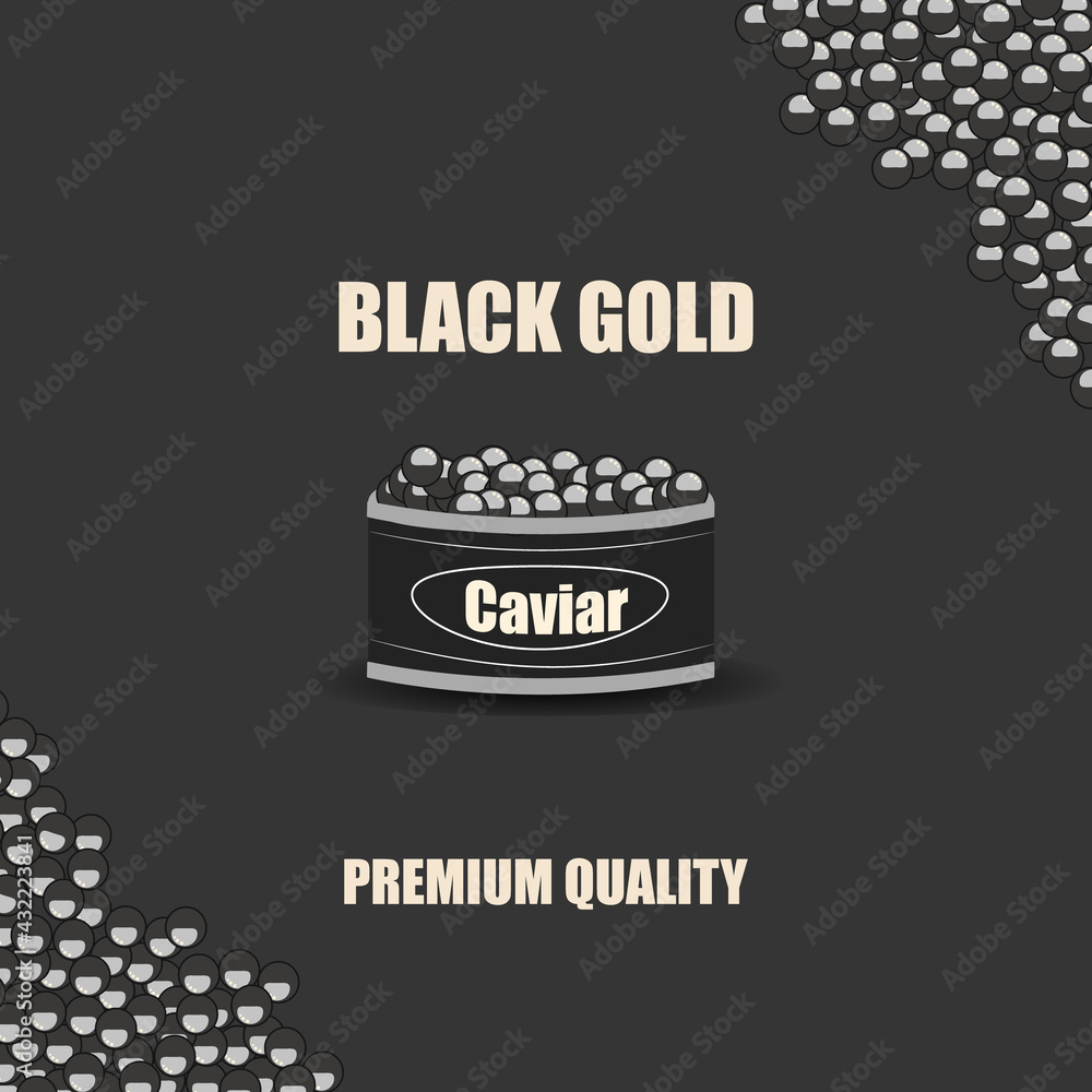 Beluga caviar. A real Russian national delicacy. Salted black caviar in ...