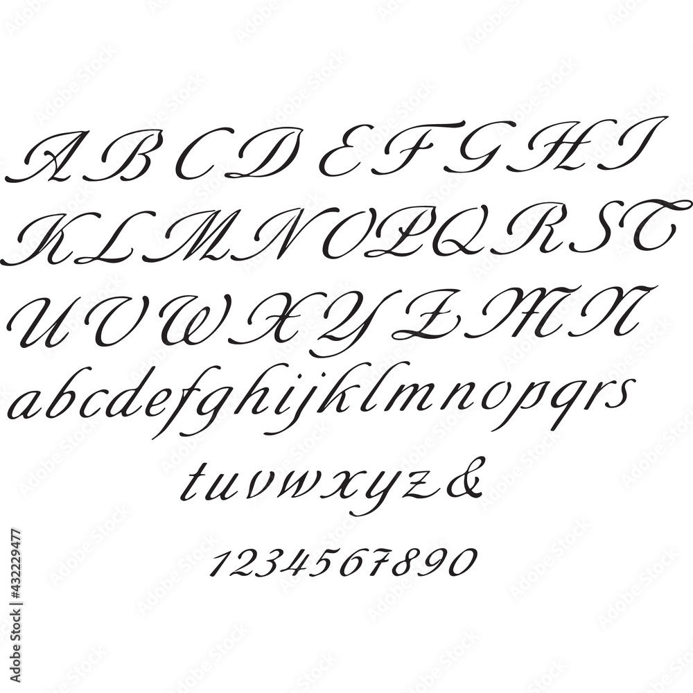 Modified Cursive Silhouette Vector Stock Vector | Adobe Stock