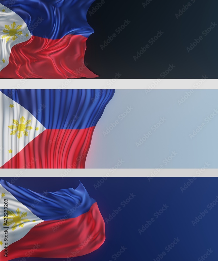 Abstract Philippines Flag 3D Render (3D Artwork) Stock Illustration ...