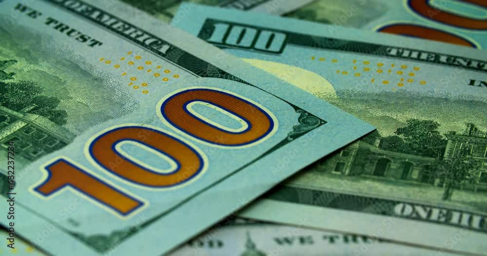 Pile of american dollars cash money, inflation concept. Closeup new ...