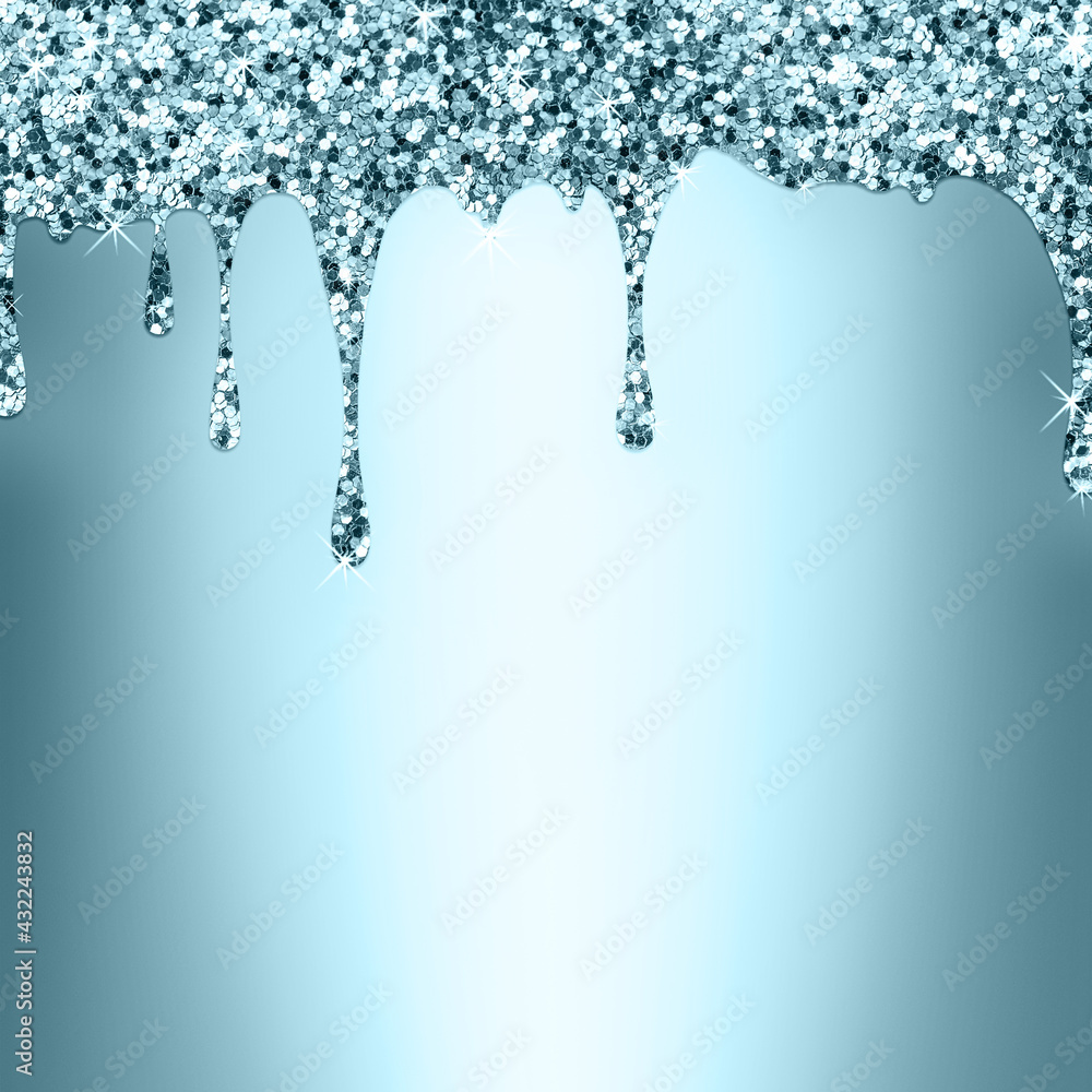Shiny blue background. Dripping glitter texture Stock Photo | Adobe Stock
