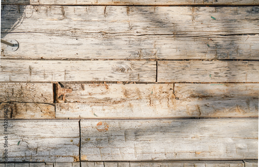 Rustic reclaimed wood background with aged boards lined up. Wooden ...