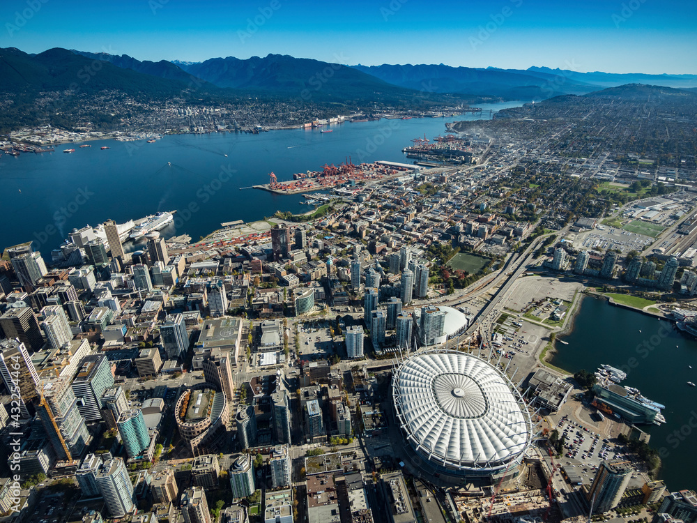 Stock aerial photo of BC Place Stadium Vancouver, Canada Stock Photo ...