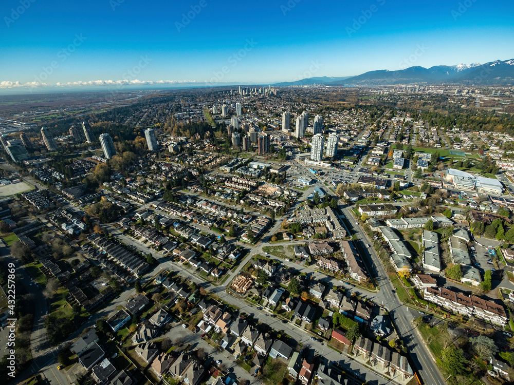 Stock aerial photo of Kingsway and Edmonds Burnaby, Canada Stock Photo ...