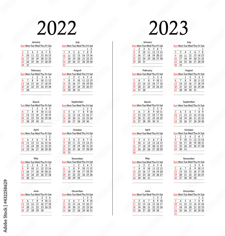 Calendar 2022-2023 year. Week starts on Sunday. Calendar 2022-2023 ...