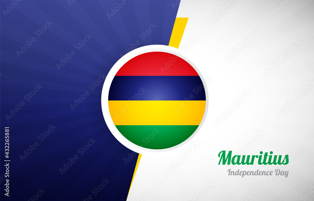 Happy independence day of Mauritius greeting background. Abstract ...