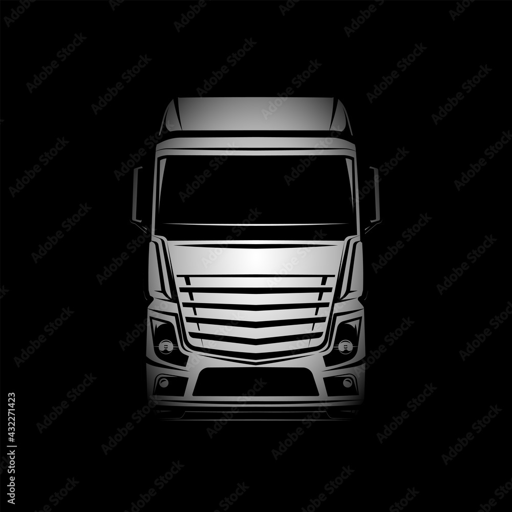 euro truck logo vector black and grey illustration front view Stock ...