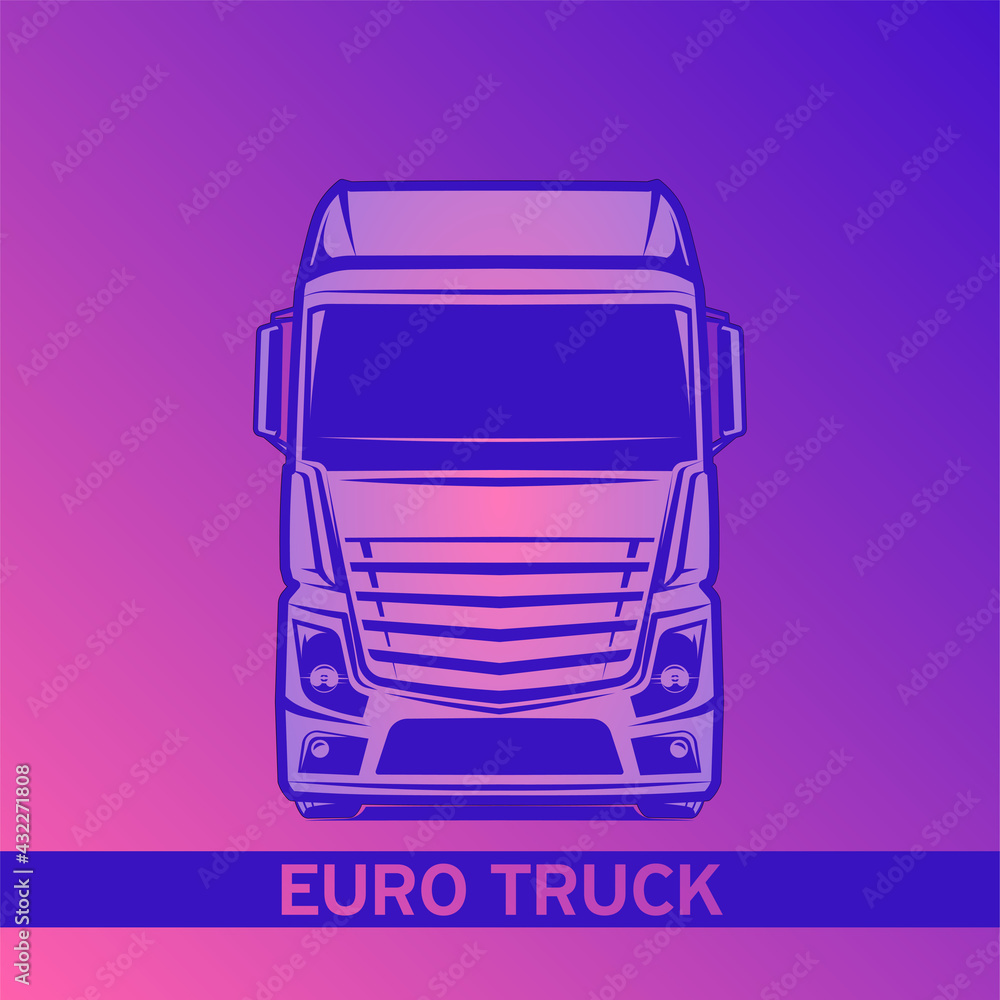 euro truck logo vector violent and blue illustration front view Stock ...