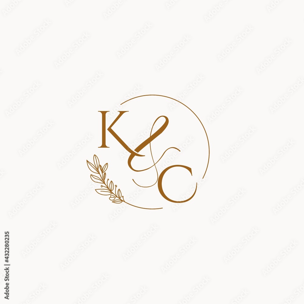 KC initial wedding monogram logo Stock Vector | Adobe Stock