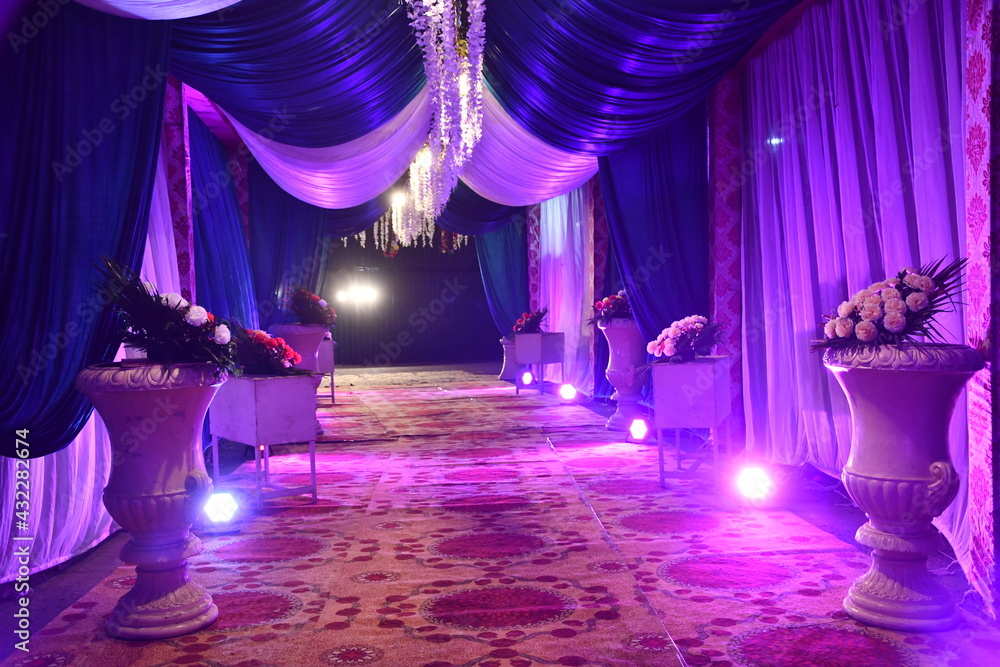 Main entrance of Indian marriage function with full of colors Stock ...