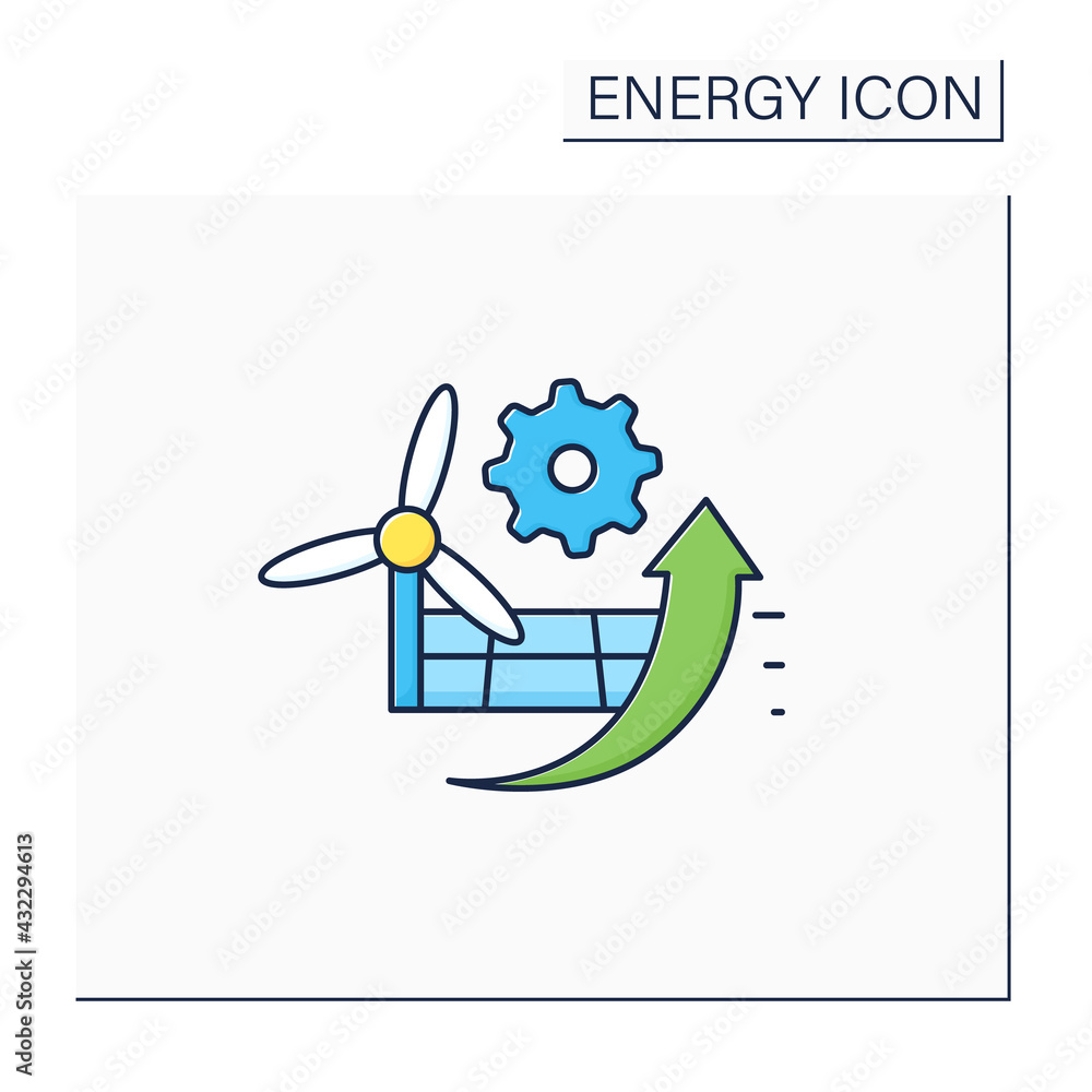 P2X color icon. Electricity conversion, energy storage, and ...