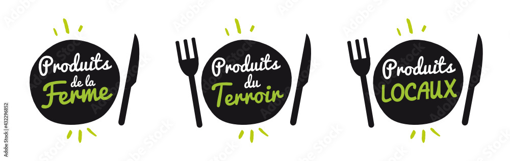 Logo assiette : produits du terroir, produits locaux, de la ferme ...