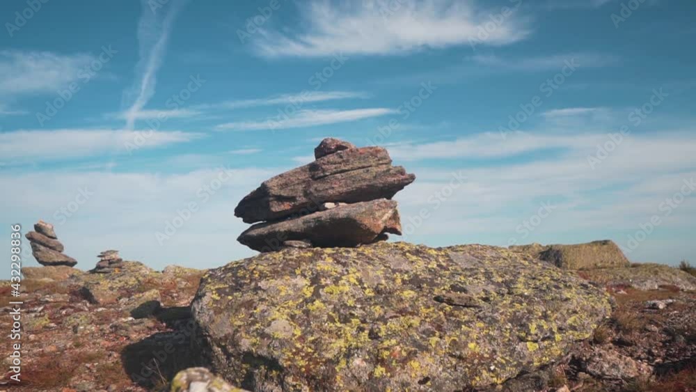 Balanced Rock Stones Stacked on Top of Each Other in the Mountain ...
