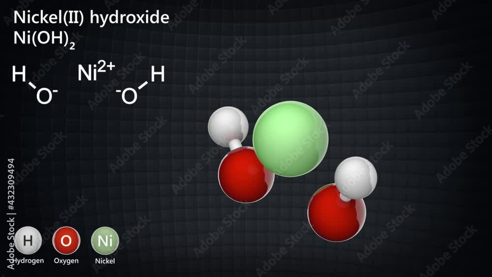 Nickel(II) hydroxide, formula Ni(OH)2 or H2NiO2. It is a green ...