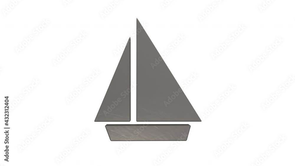 3D render of an abstract animation of a ship symbol. 3D animation of ...