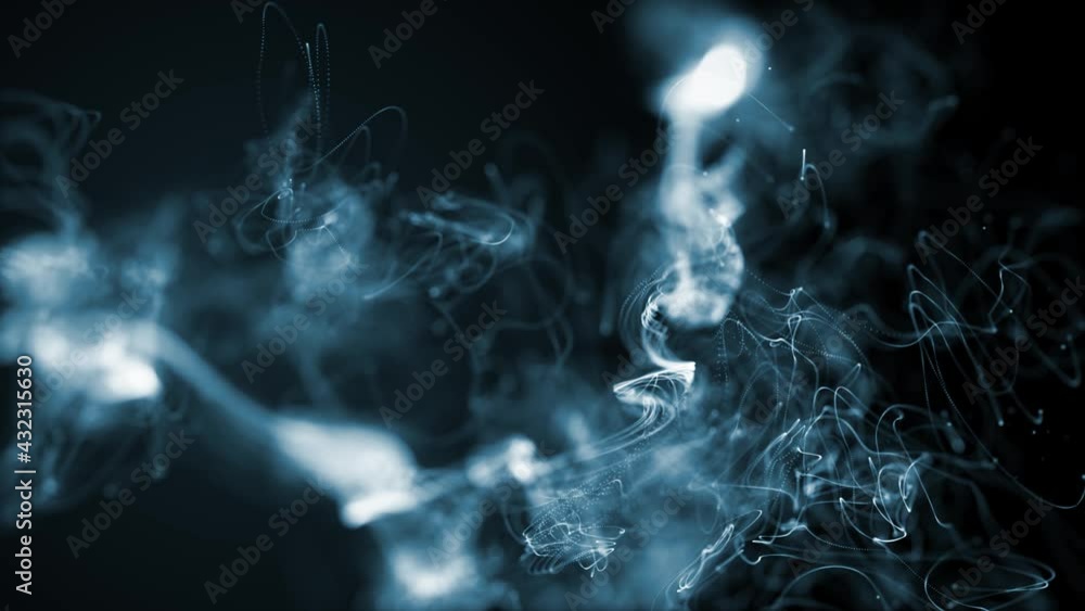 Abstract Fluid Particles Graphic Intro Background/ 4k animation of an ...