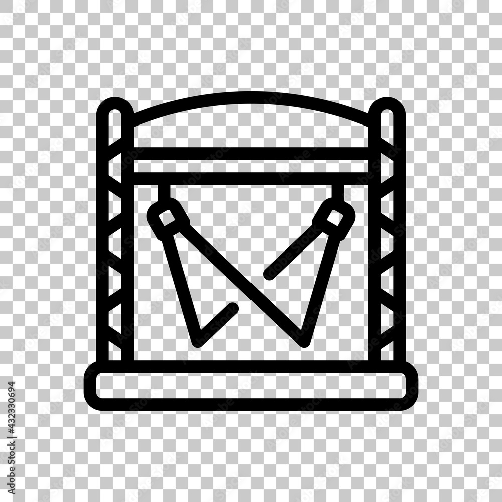 Outdoor concert stage, music festival, event. Black editable linear ...