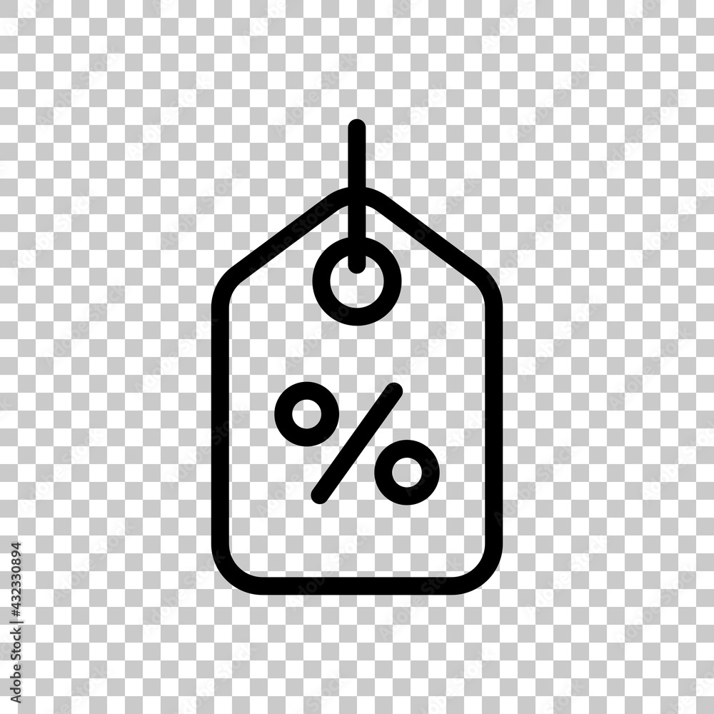 Shopping tag, discount coupon, label with percentage symbol, low price ...