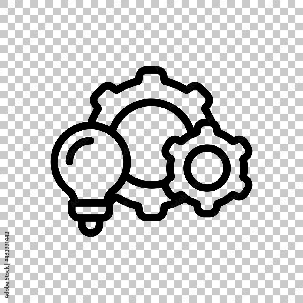 Process of implementation, business icon. Black editable linear symbol ...