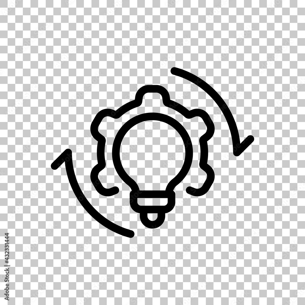 Process of implementation, business icon. Black editable linear symbol ...
