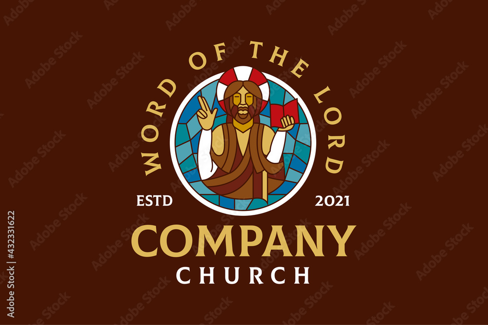 Jesus Christ Church Logo Design Stock Vector | Adobe Stock