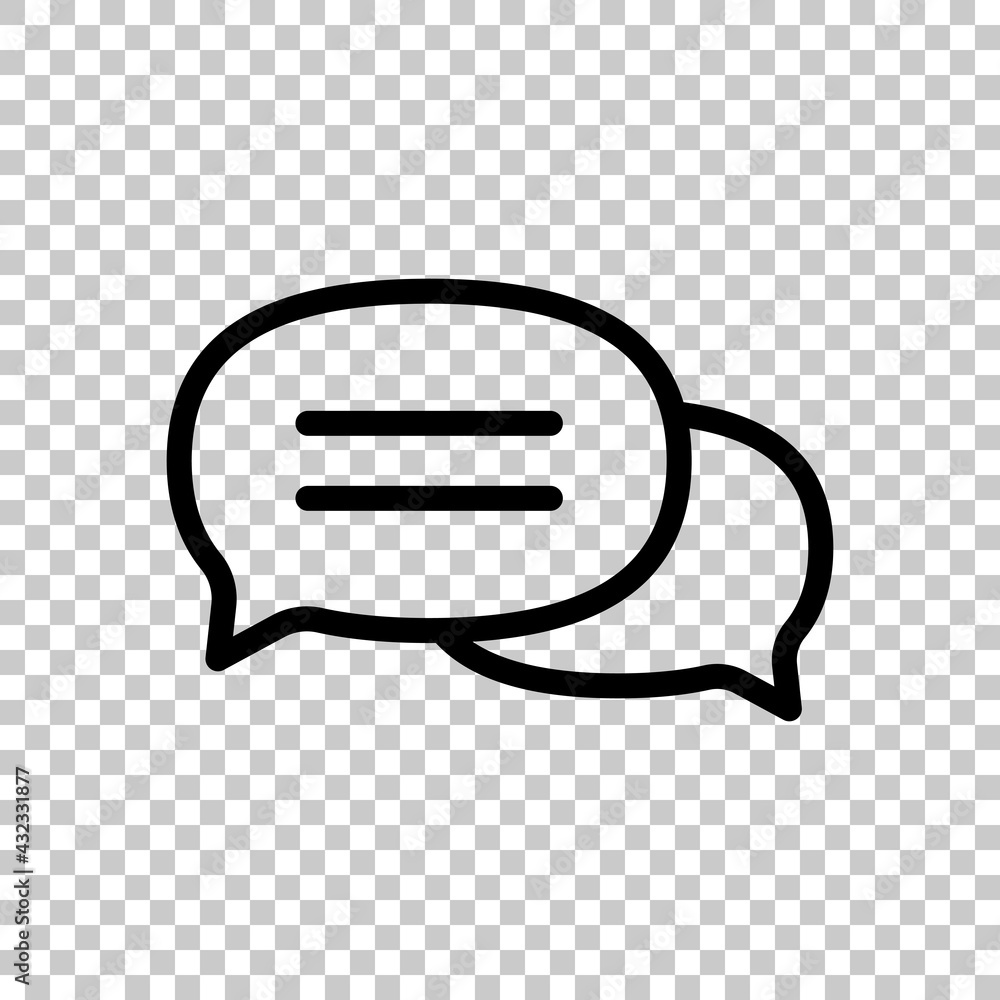Speech bubbles, chat messages, text clouds, simple icon. Black editable ...