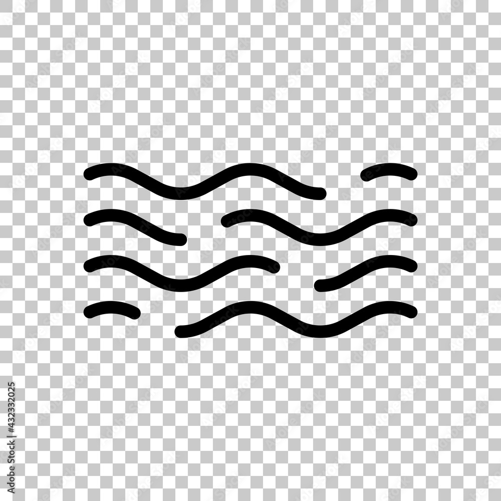 Simple wave icon, sea or ocean, abstract business logo. Black editable ...