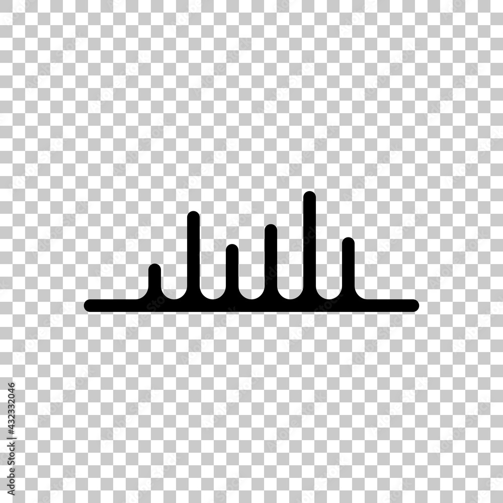 Sound wave, simple icon. Black editable linear symbol on transparent ...