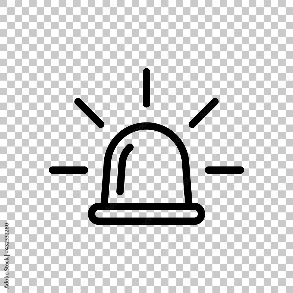 Emergency siren of ambulance or police, simple icon. Black editable ...