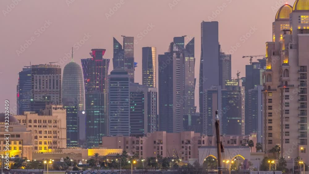 The Kuwait Towers night timelapse - the best known landmark of Kuwait ...