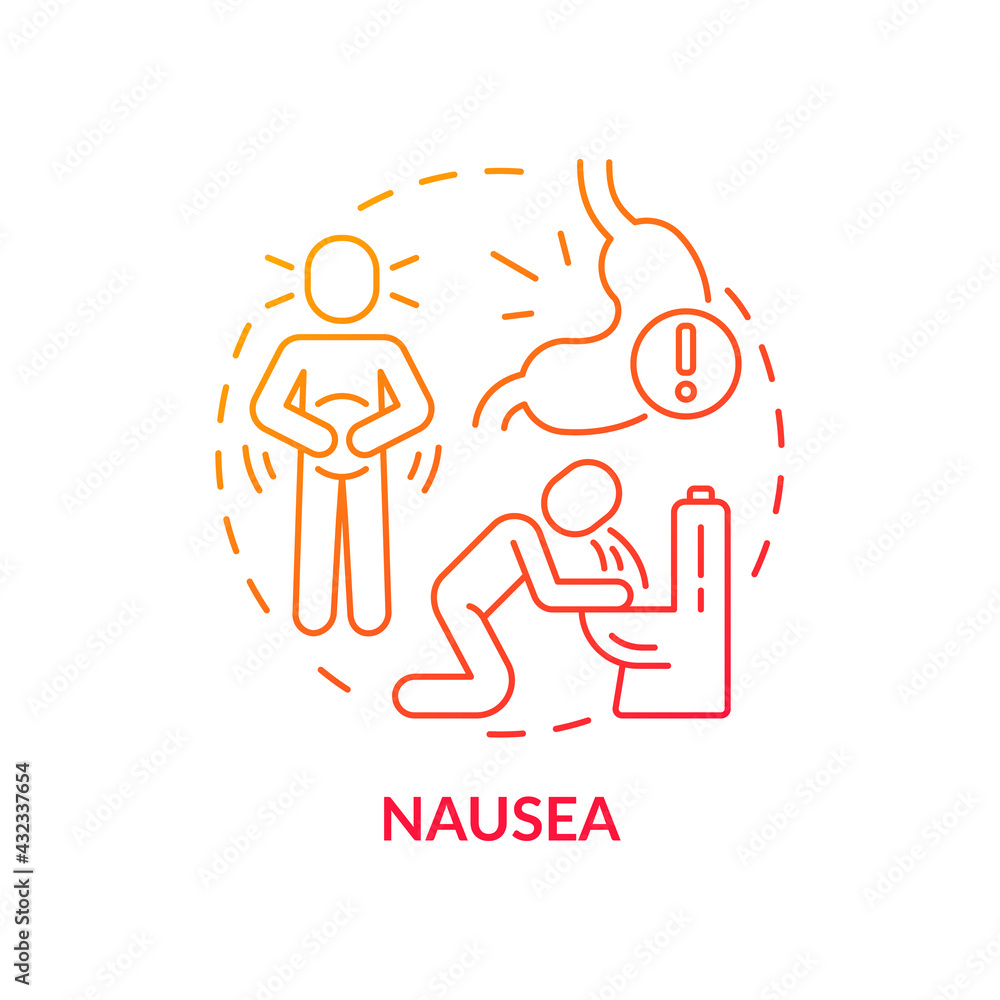 Nausea concept icon. Air pollution disease symptom idea thin line ...