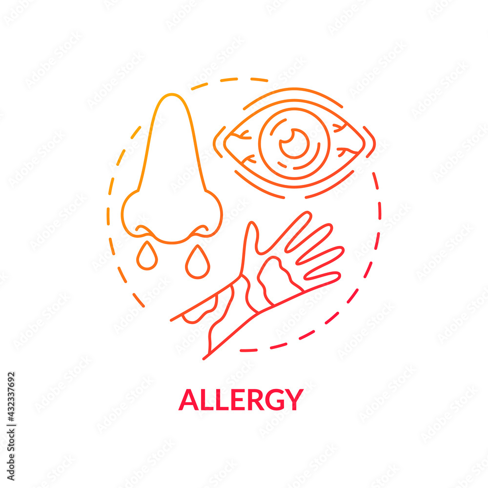 Vecteur Stock Allergy concept icon. Air pollution disease idea thin ...