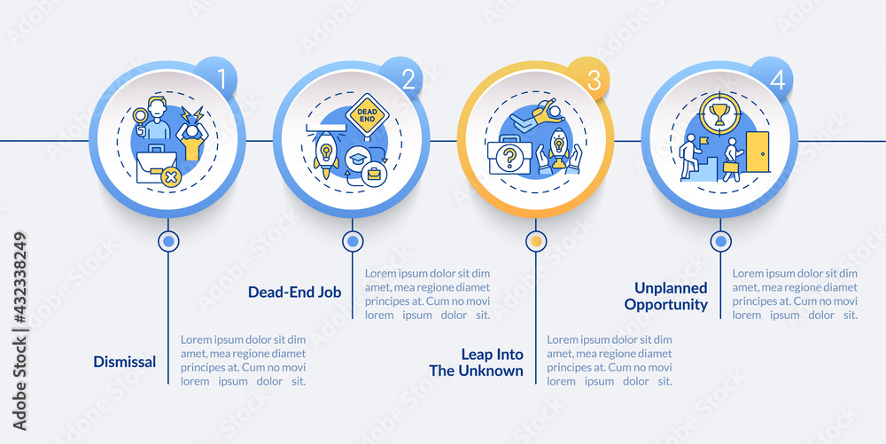 Job transition reasons vector infographic template. Causes for leaving ...