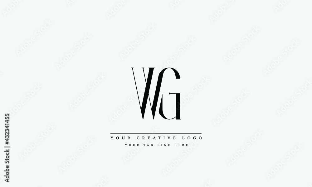 Letter Logo Design with Creative Modern Trendy Typography WG GW W G ...
