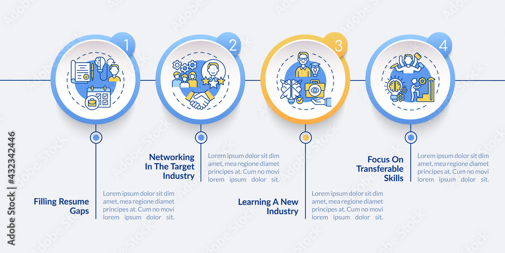 Transition job pros vector infographic template. Learning new industry ...