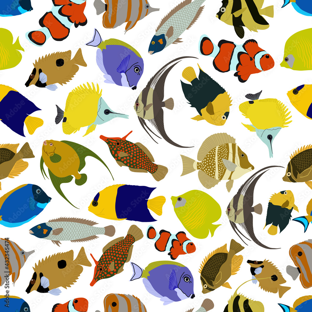 Fish seamless pattern. Backgrounds and wallpapers for invitations ...