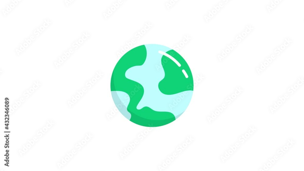 Planet Earth icon animation on the white background. 4K video. Useful ...