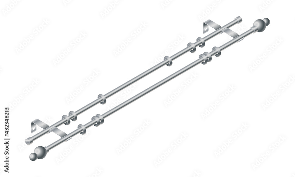 Vector illustration cornice for curtains isolated on white background ...