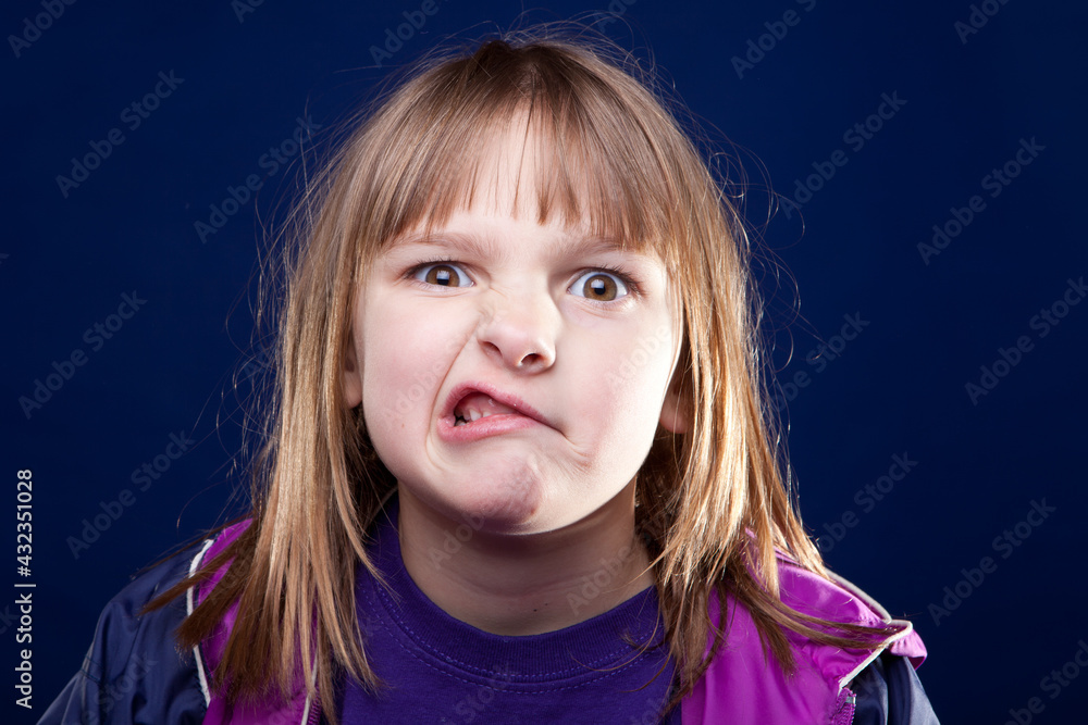 Poster Six year old girl making silly faces – Wall Art | UkPosters