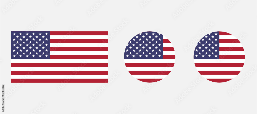 American flag SVG icon Set. USA flag icon. United States. Stock Vector ...