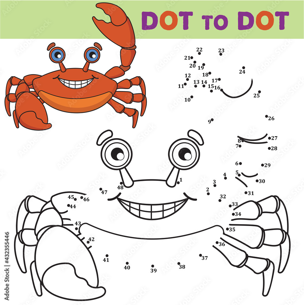 Numbers game, education dot to dot game for children. Vector ...