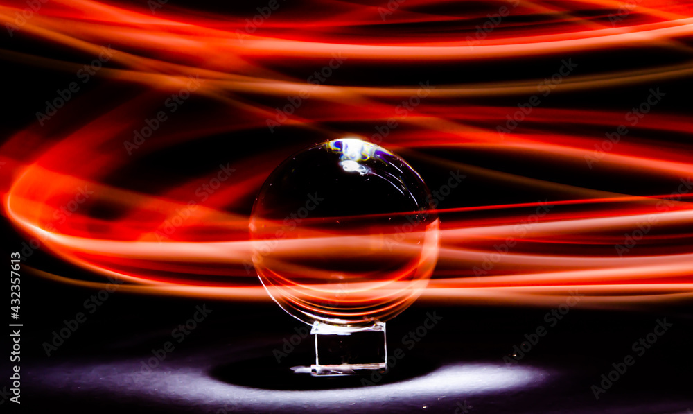 lensball light drawing with long exposure Stock Photo | Adobe Stock
