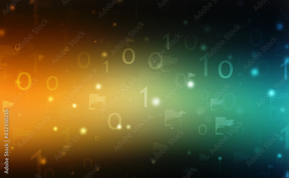 Binary Code Background, Digital Abstract technology background, Big ...