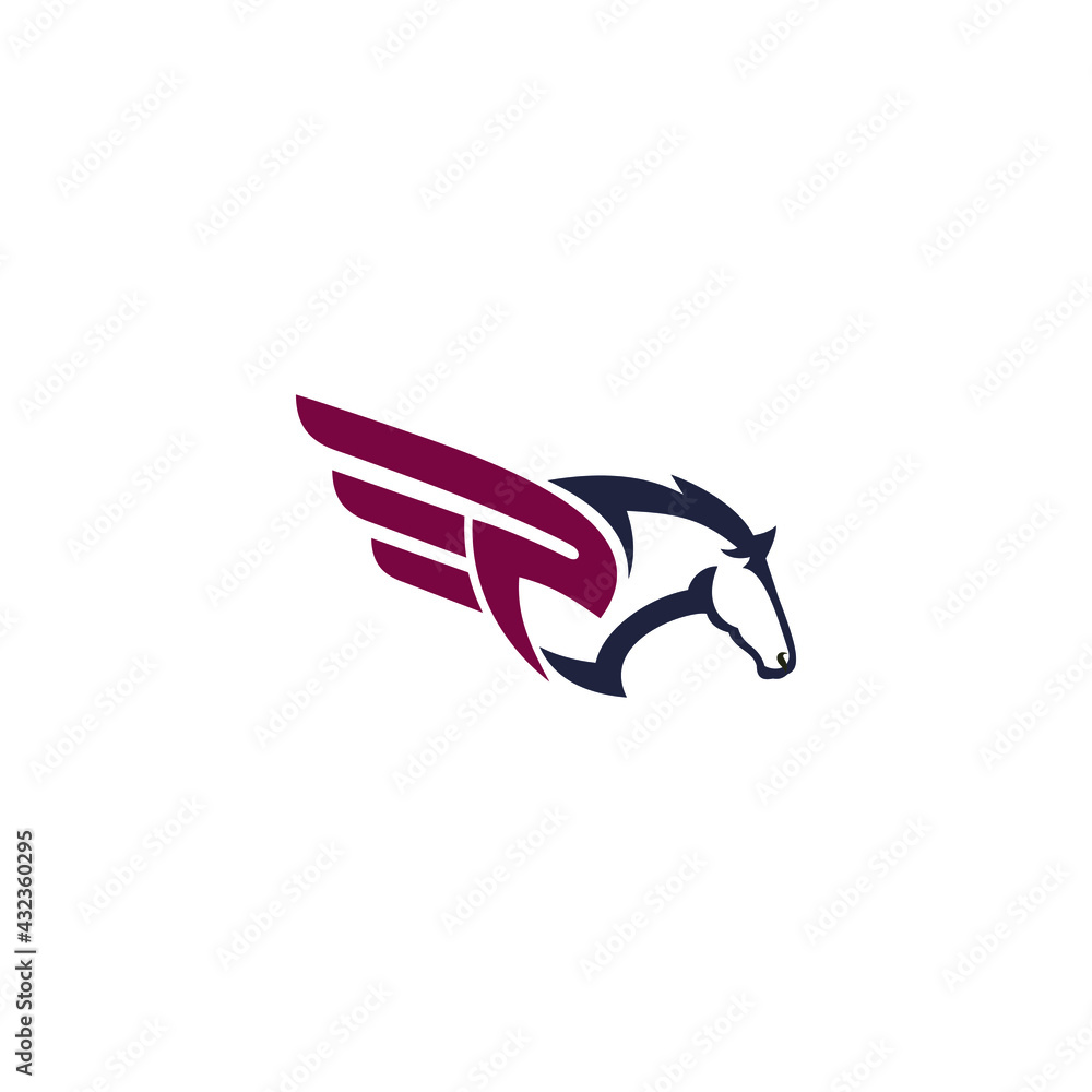 logo design pegasus, fly horse, abstract, icon vector symbol Stock ...