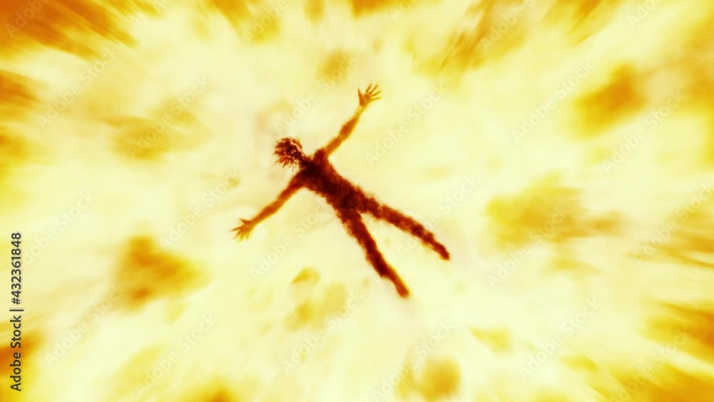 Devilish fallen angel. Flight sorcerer to hell. Mythical fire world. 2D ...