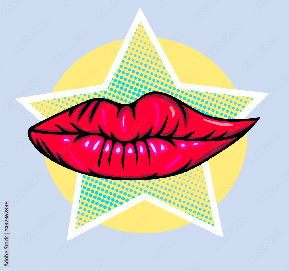 Cheeky, smirking, grinning mouth in a pop art style. Stock Vector ...