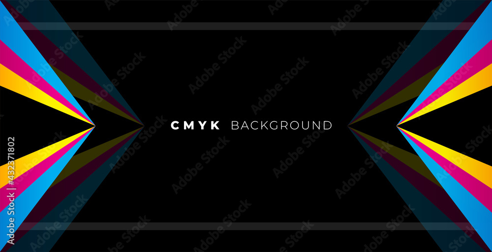 geometric black background with cmyk colors Stock Vector | Adobe Stock