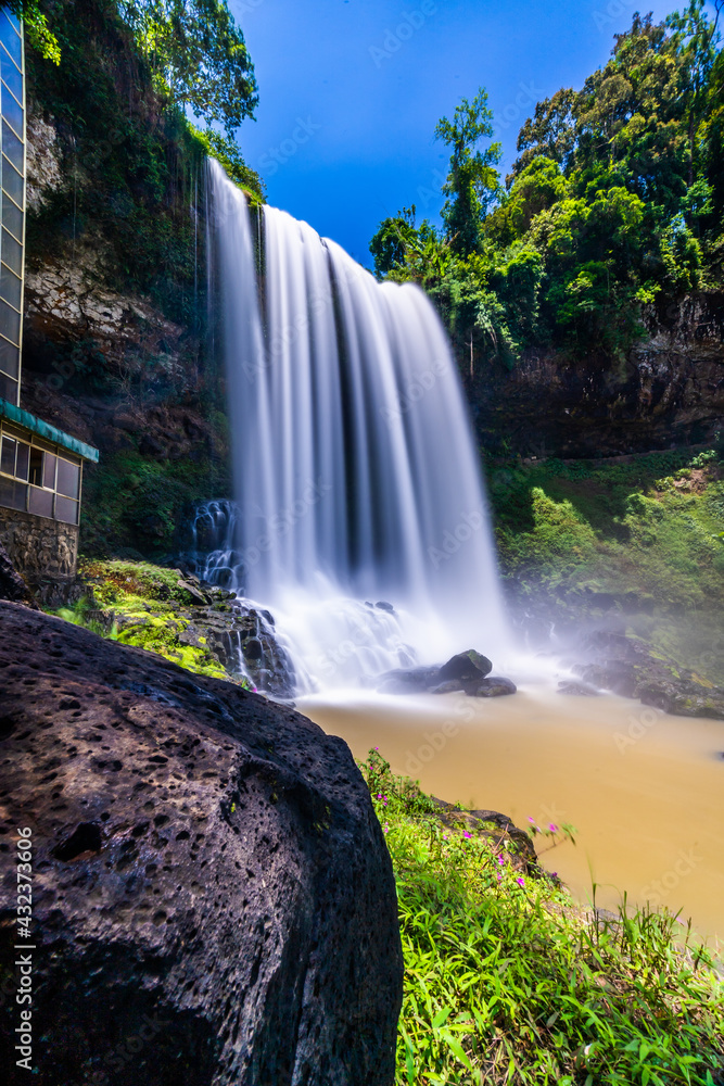 Beautiful Dambri waterfall is inside the forest, Bao Loc city, VietNam ...