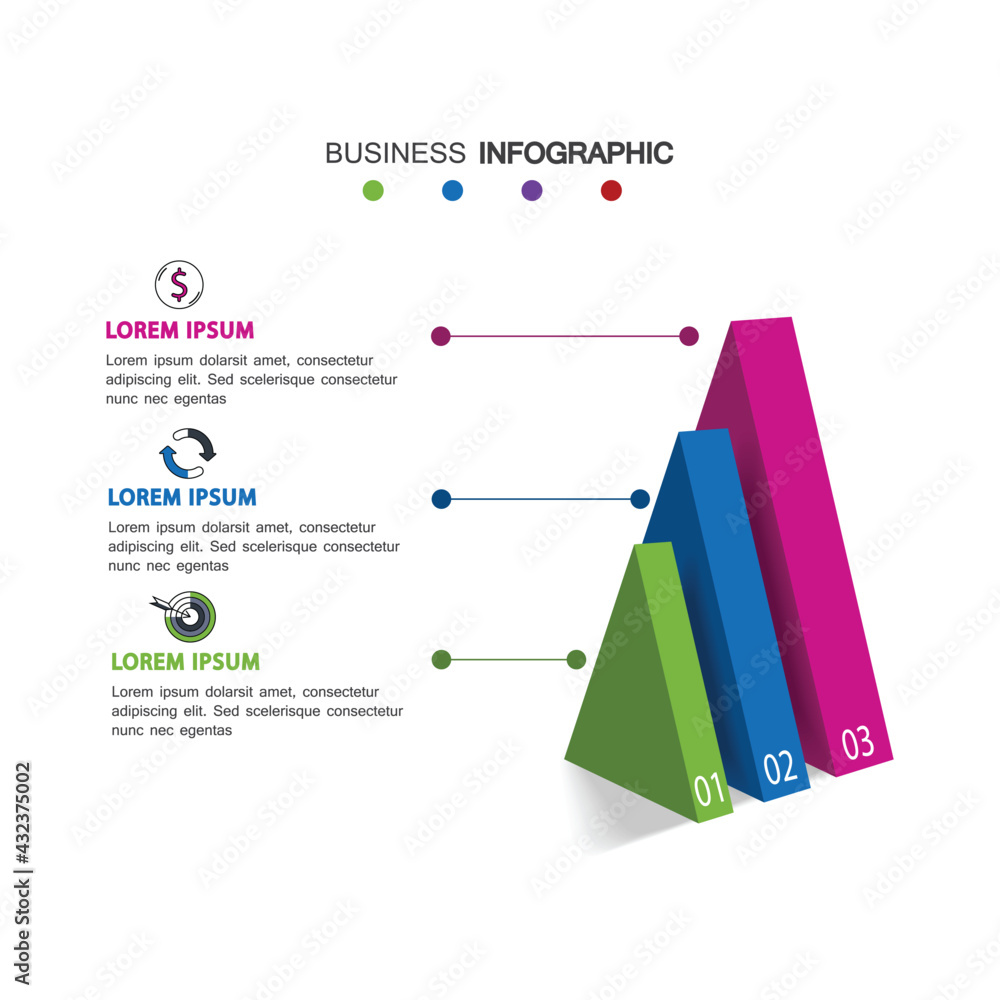 Infographic vector, graph. presentation. Business concepts, parts ...