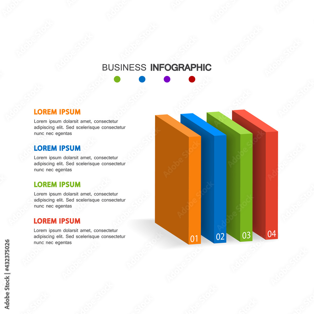 Infographic vector, graph. presentation. Business concepts, parts ...